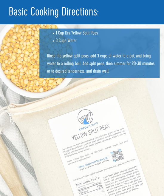 Certified Glyphosate Residue Free| Yellow Split Peas | 25 LB Bucket ...