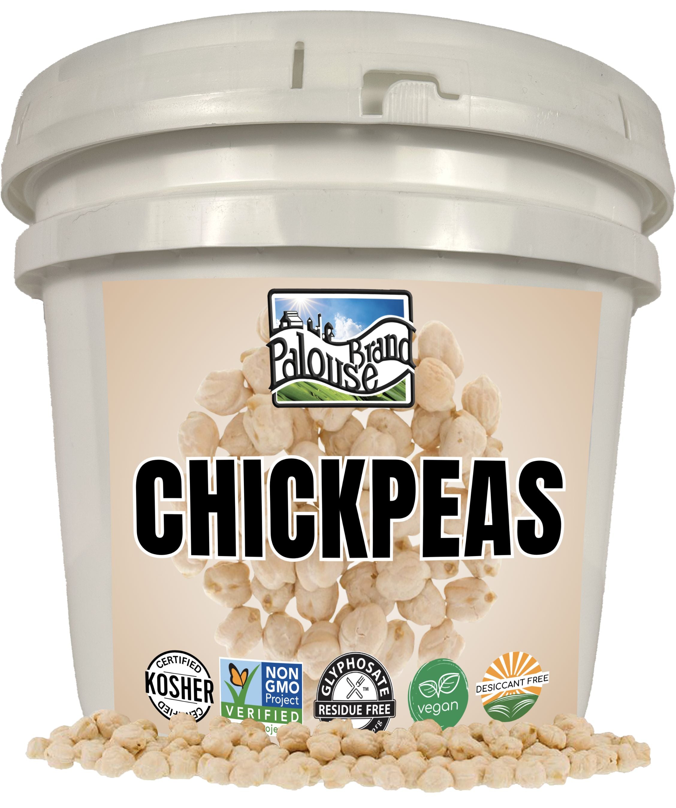 Certified Glyphosate Residue Free | Chickpeas | 25 LB Bucket – Palouse ...