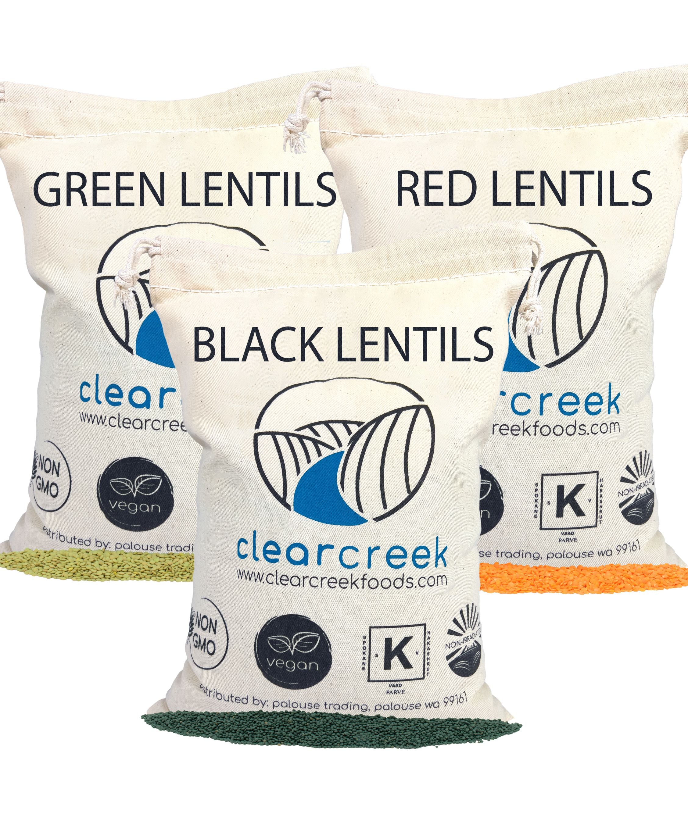 Lentil Pack 4 LBS Each: Black Lentils, Red Lentils, Green Lentils ...