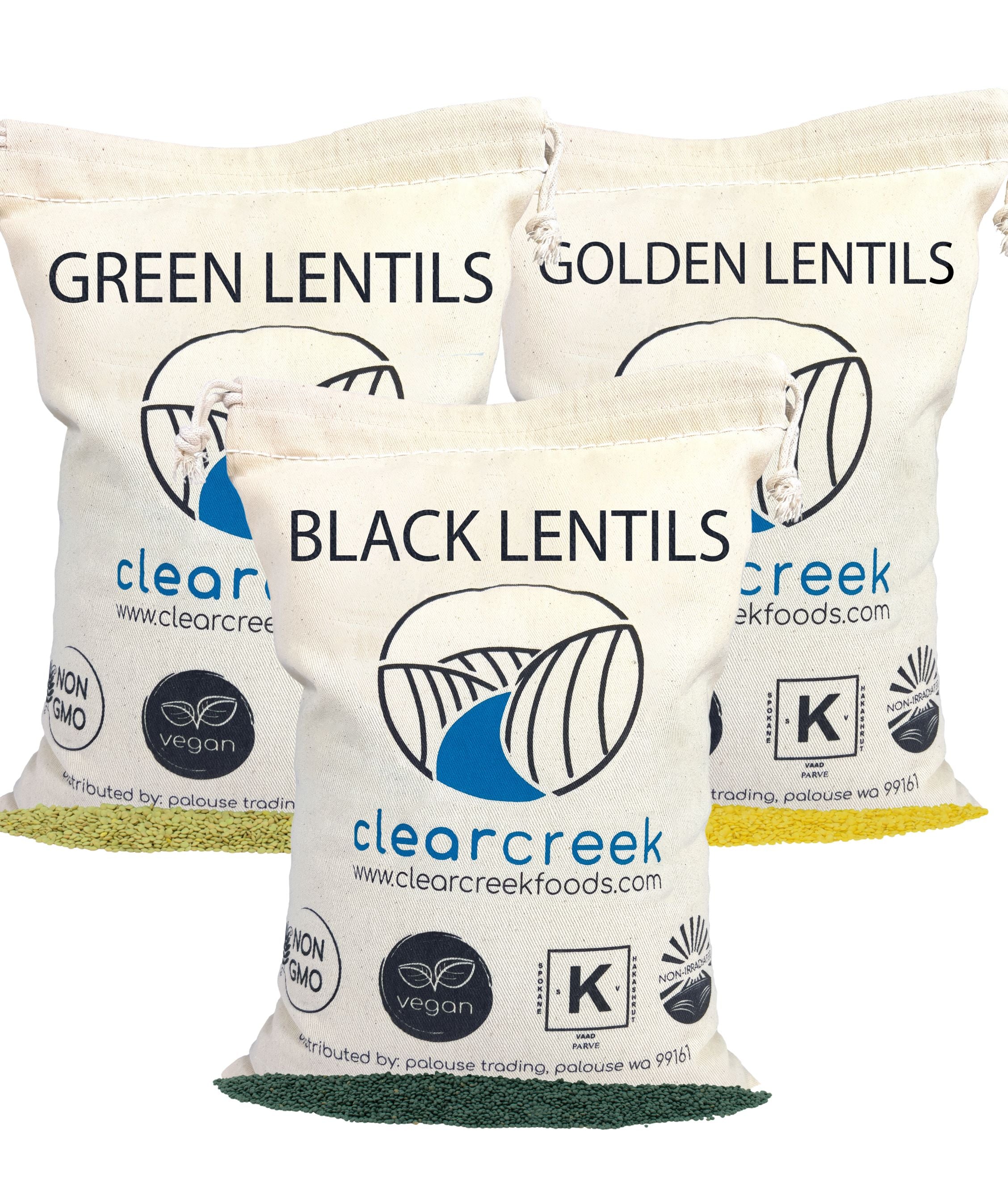 Lentil Pack 4 LBS Each: Black Lentils, Gold Lentils, Green Lentils ...